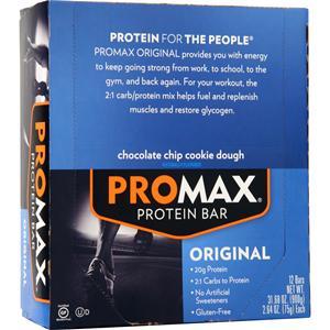 Promax Original Protein Bar Choc. Chip Cookie Dough 12 bars – iShop ...